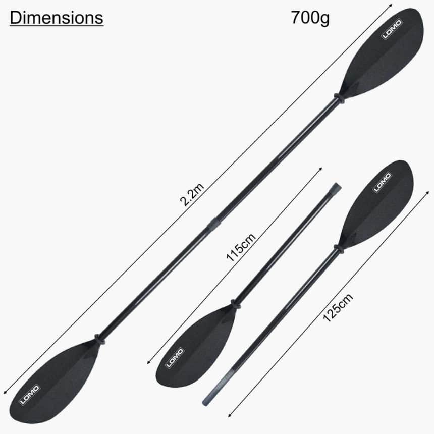 Carbon Fibre Split Kayak Paddle | Lomo Watersport UK. Wetsuits, Dry ...