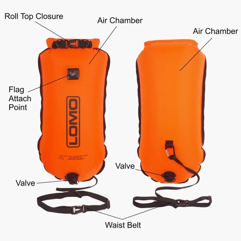 Dry Bag Swimming Tow Float with SMB Flags | Lomo Watersport UK ...
